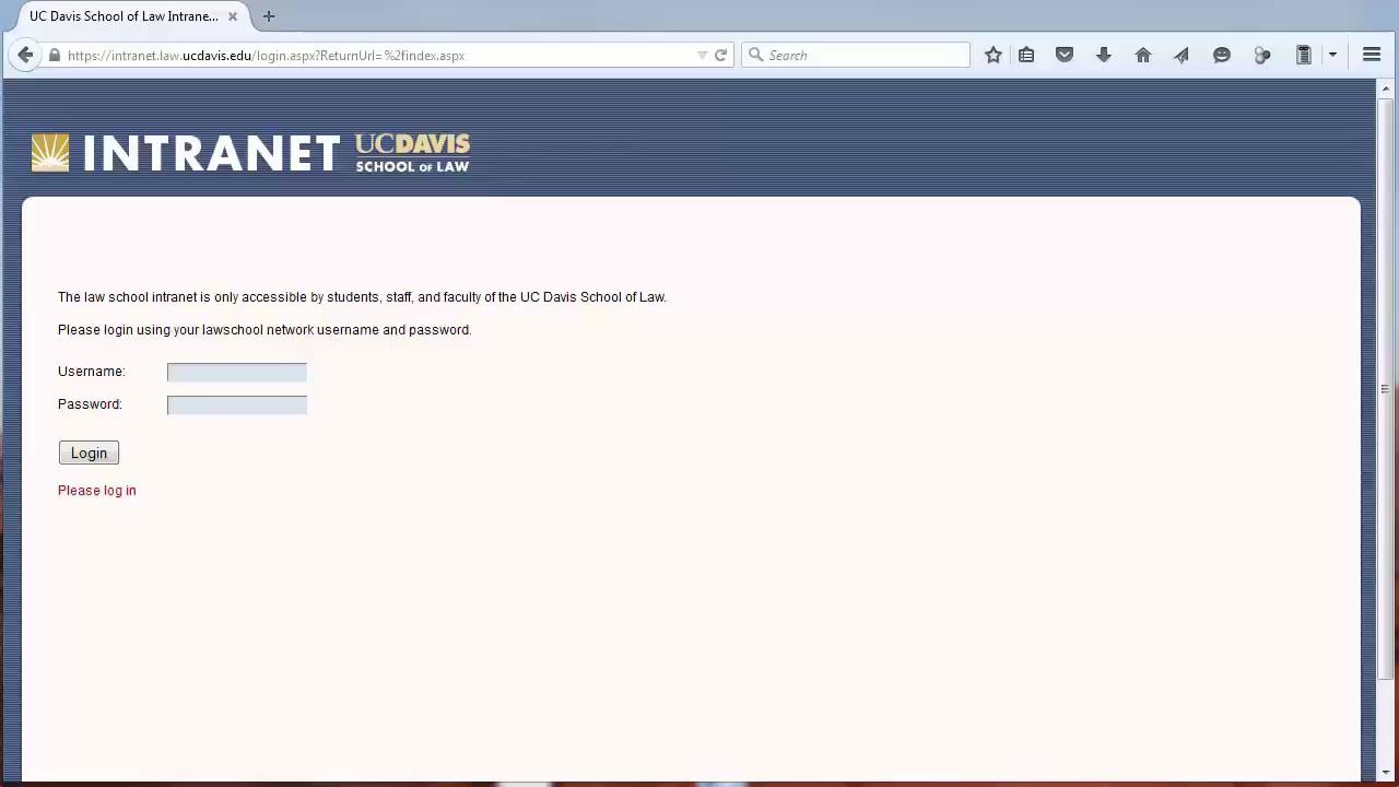 Computer Orientation - 03 Law School Intranet Overview